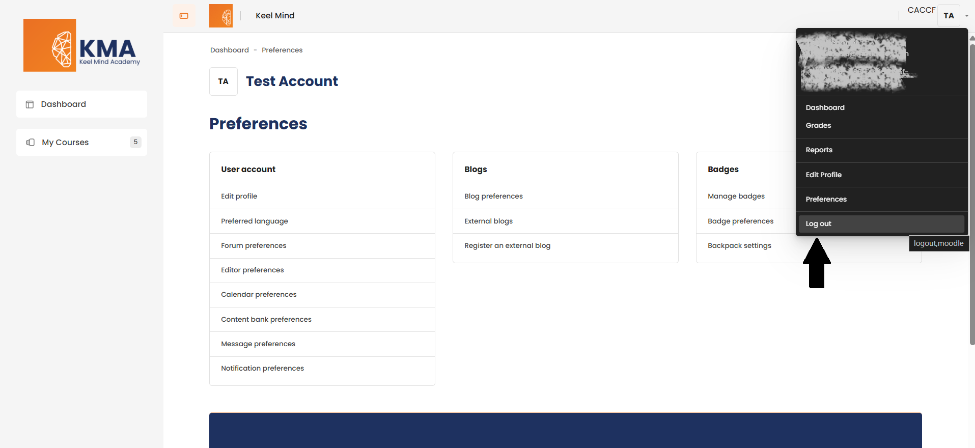 Keel Mind Academy Dashboard – Keel Mind